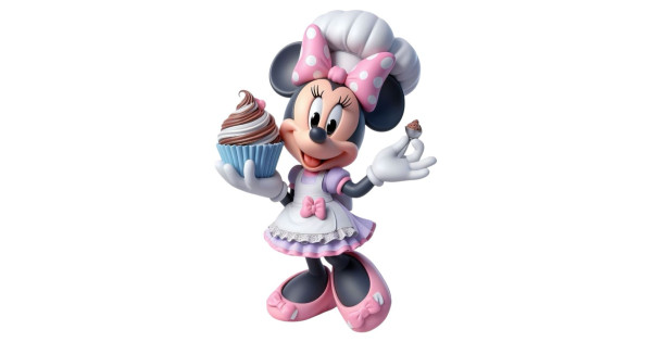 Aplique Minnie confeiteira cupcake
